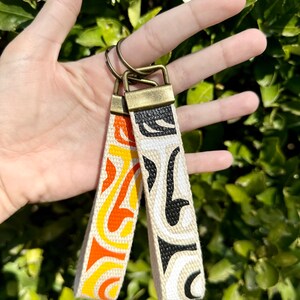 Swirl Spiral Custom Keychain Wristlet / Key Fob Keychain Lanyard Strap ...