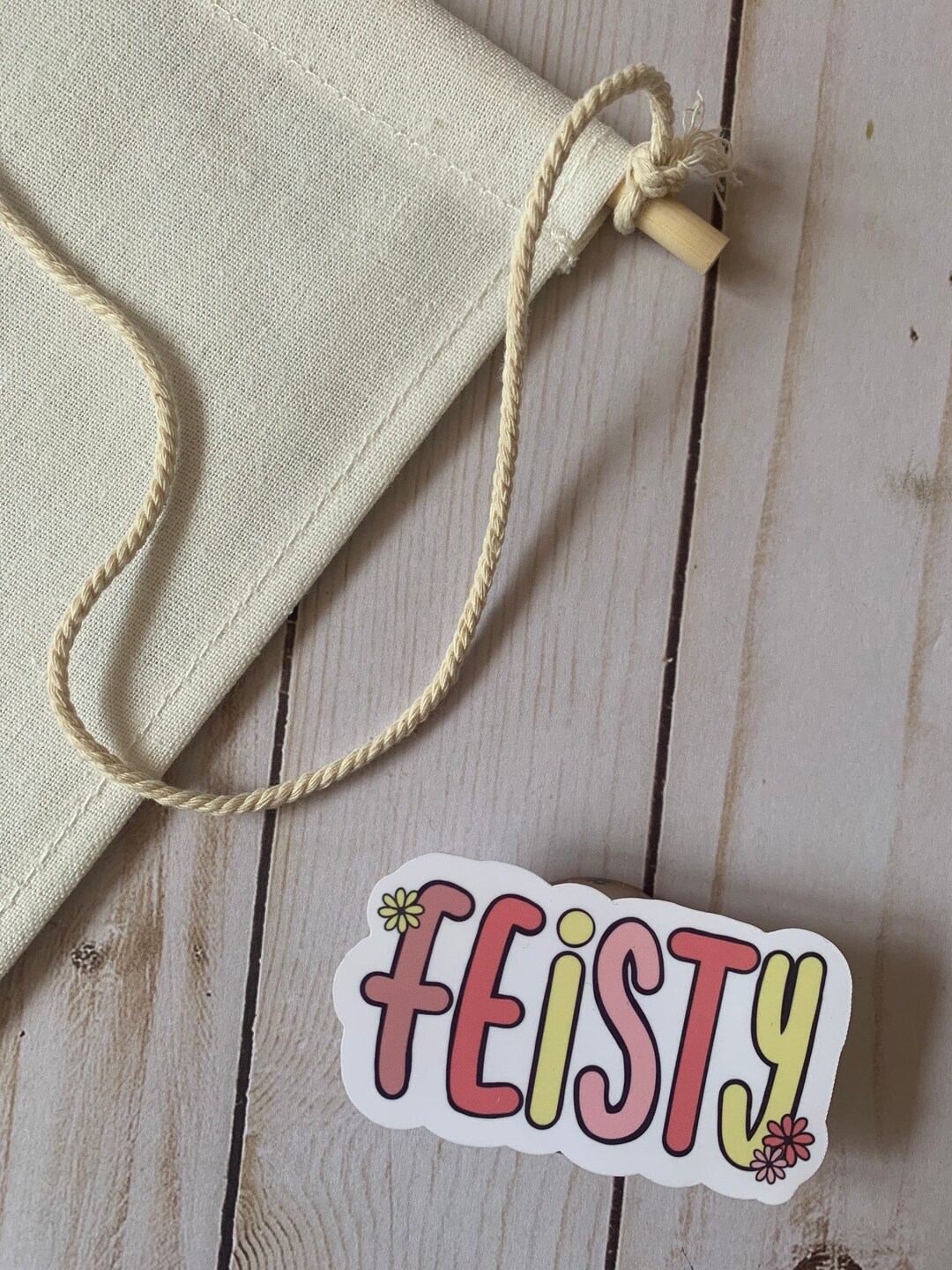 Feisty Sticker / Feisty Stickers / Vinyl Sticker / Flower Sticker ...