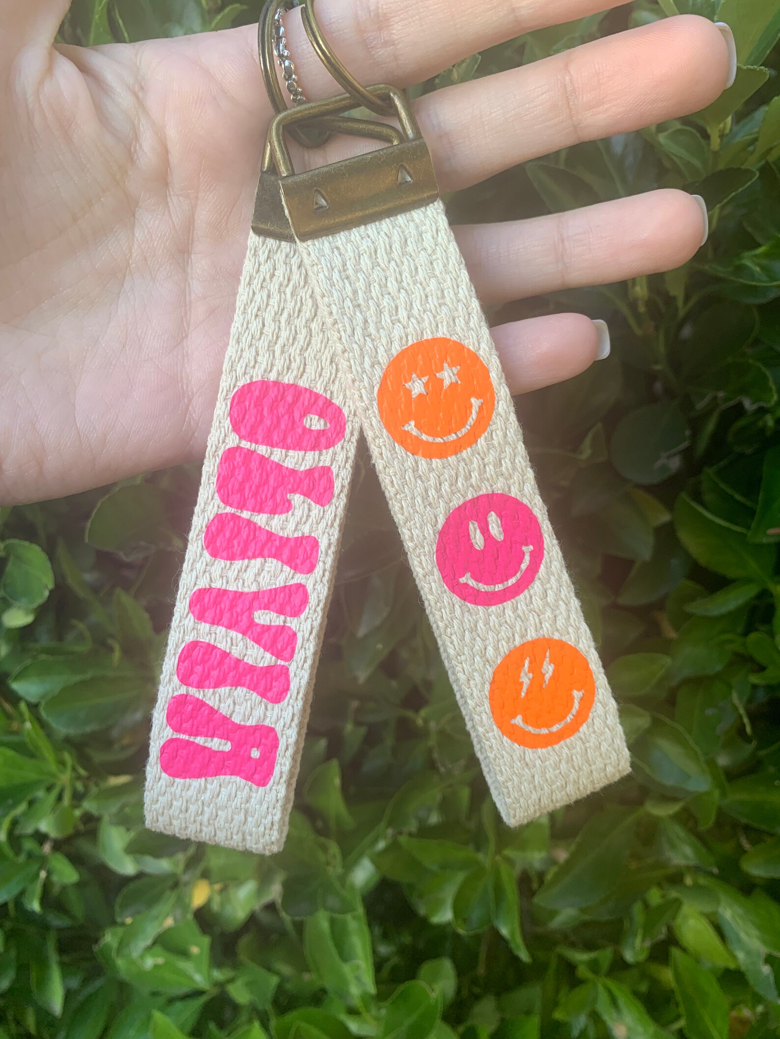 Custom Name Keychain Wristlet / Key Fob Wristlet / Cute - Etsy