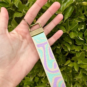 Swirl Spiral Custom Keychain Wristlet / Key Fob Keychain Lanyard Strap ...