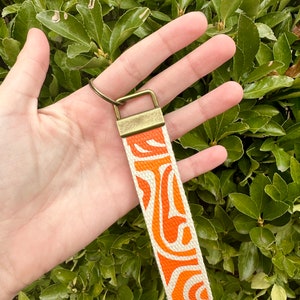 Swirl Spiral Custom Keychain Wristlet / Key Fob Keychain Lanyard Strap ...
