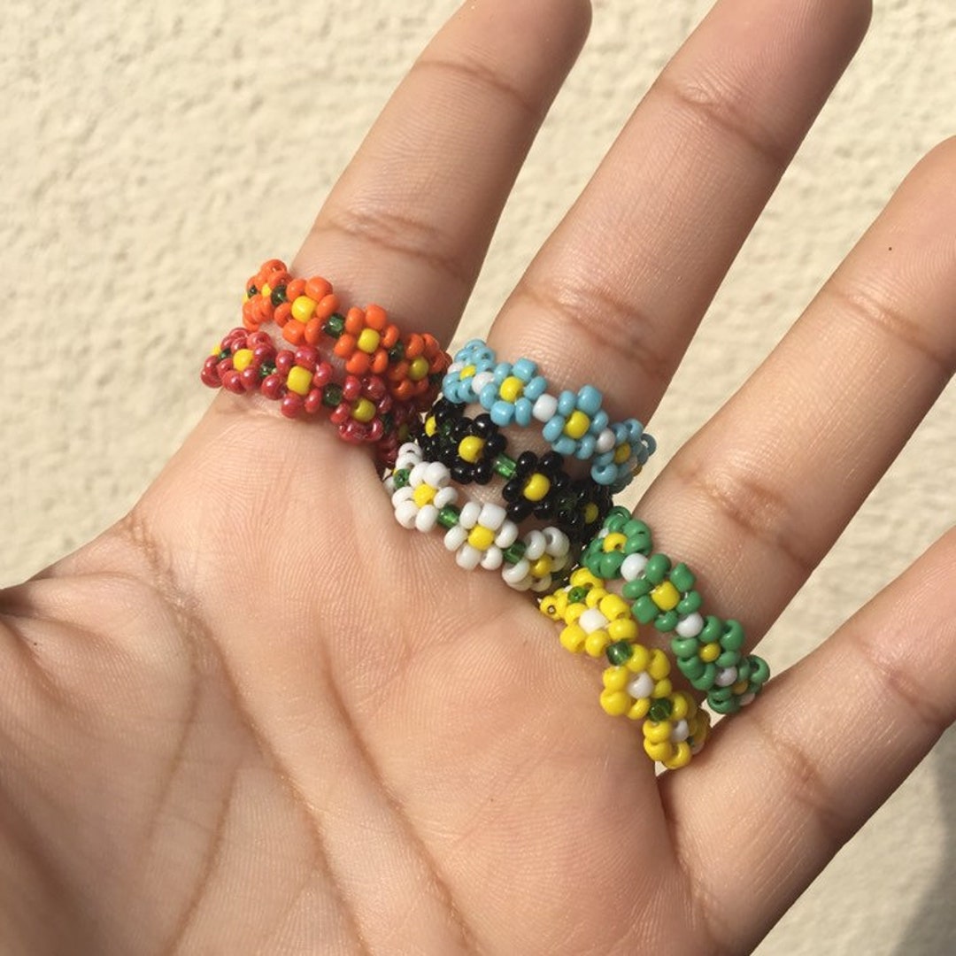 Flower Rings , Floral Jewelry , Ring Set , Rose Ring , Daisy Ring ...