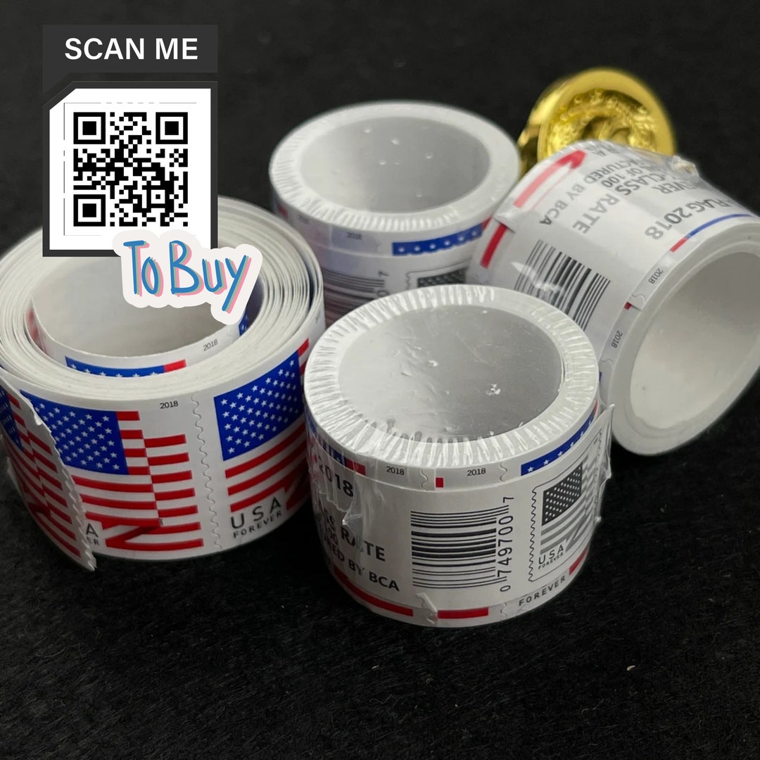 100 New US Flags Stamps Unused for Collections, Invitations, Weddings ...