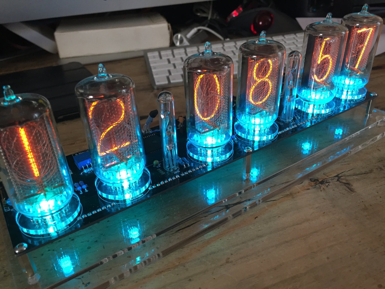 Museum quality large nixie clock 6 ZM1040 big tubes with RVB | Etsy