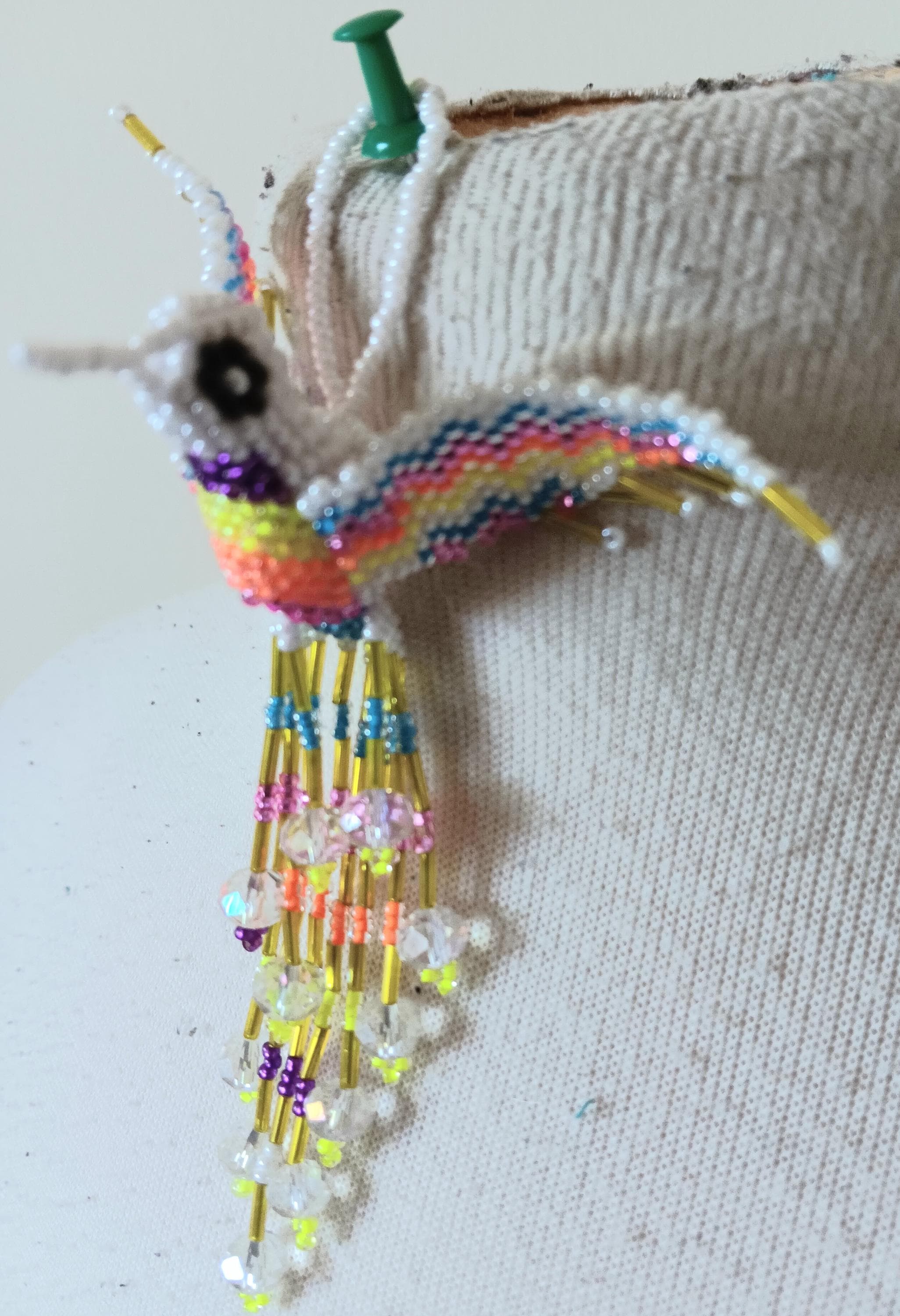 Guatemalan Beaded Hummingbird Ornament, Handmade Seed Bead Hummingbird ...