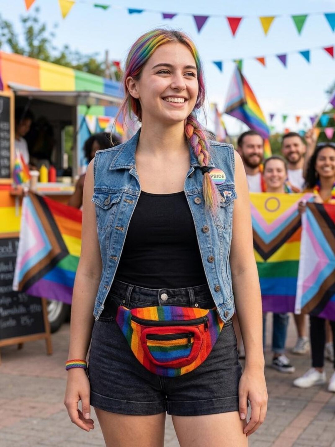 Fanny Pack Rainbow Bag Hippie Waist Pack Guatemalan Boho Purse ROYGBIV ...
