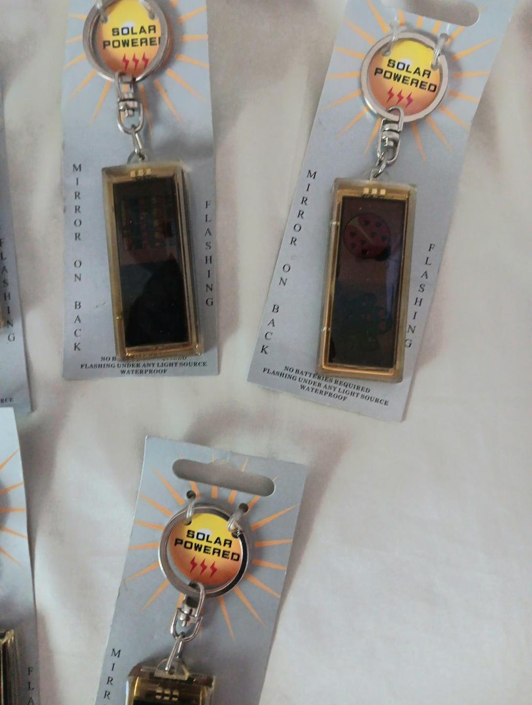 Solar Powered Keychains: Set of 5 Mirrored Peace, Frog, Love - 90s ...