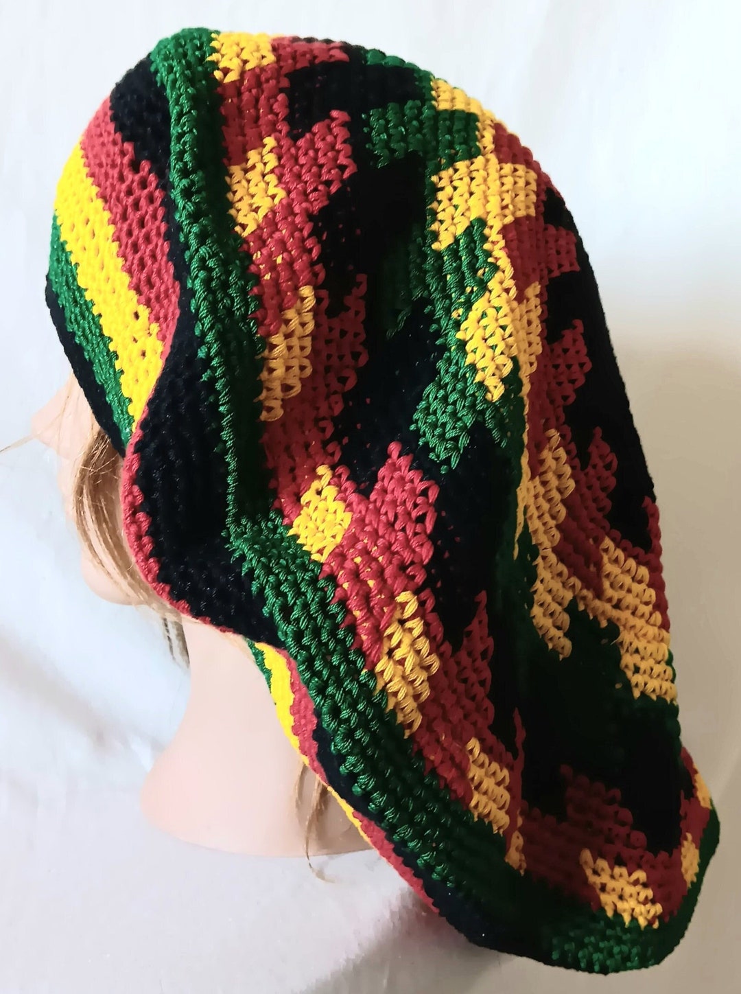 Dreadlocks Tam Rasta Beret Crochet Hippie Festival Hat Handmade Reggae ...