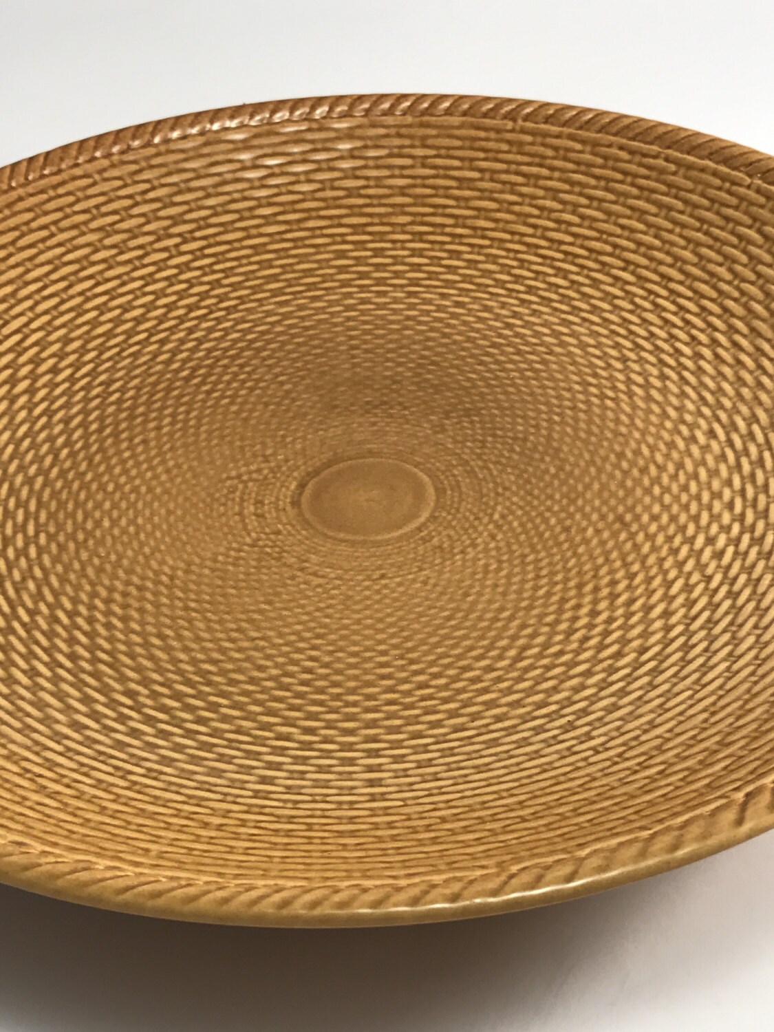Vintage Serving Ceramic Plate/ Look Like Knitted/ Serving Tray/ Golden ...