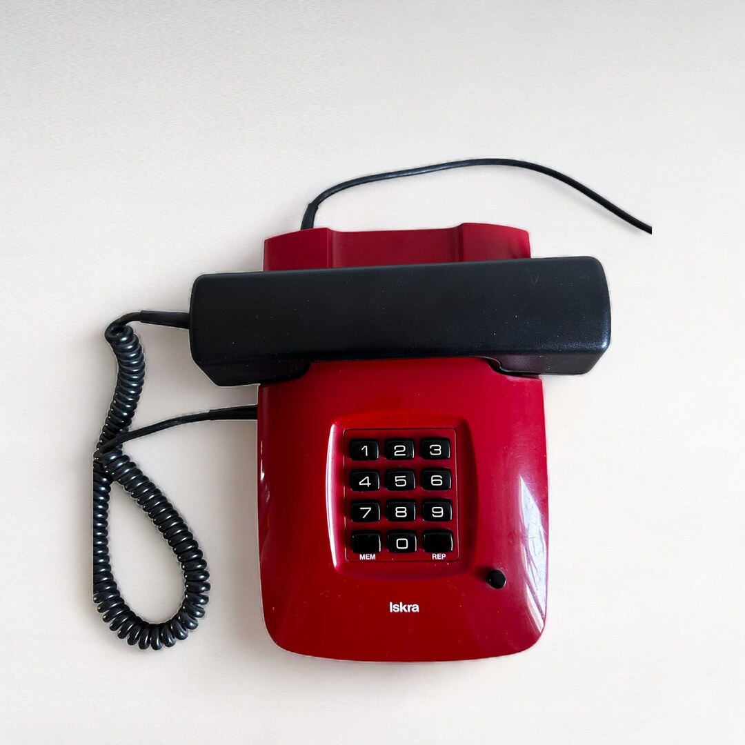Vintage Iskra ETA85 Stationary Telephone/ Red Dial Telephone ...