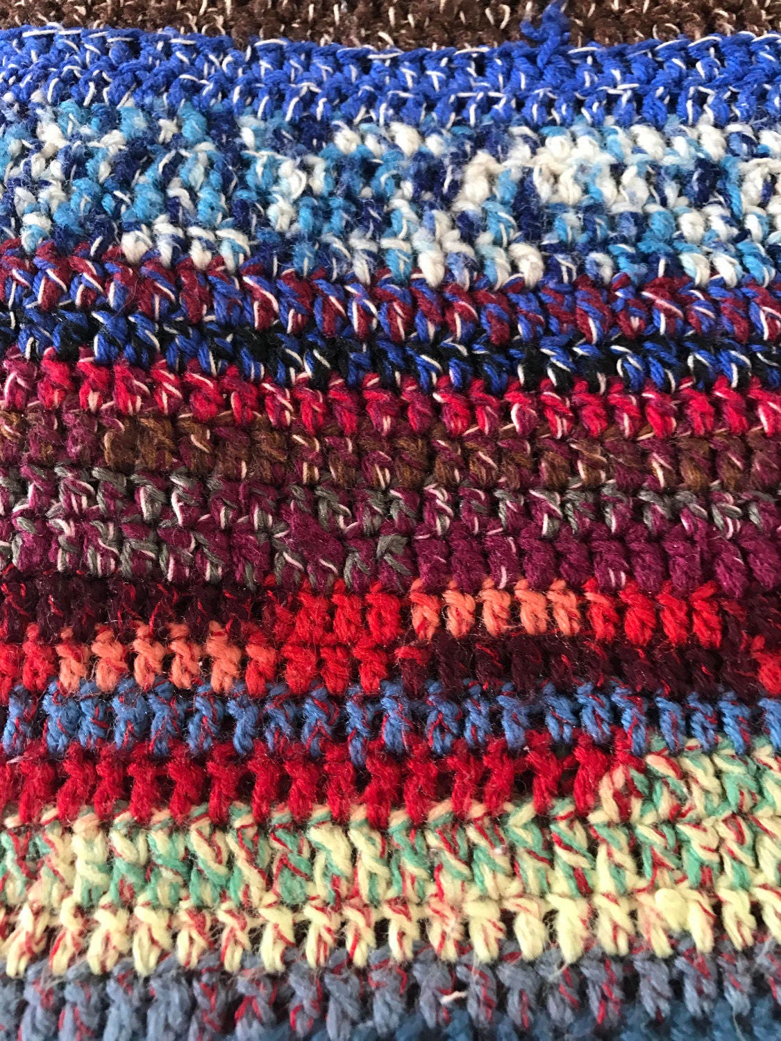 Vintage Hand Knitted Wool Blanket // Hand Knitted Bedspread ...