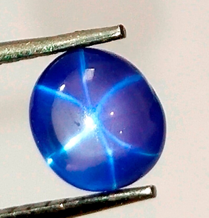 Natural Blue Star Sapphire Six Rays Oval Cabochon Loose Gemstone - Etsy
