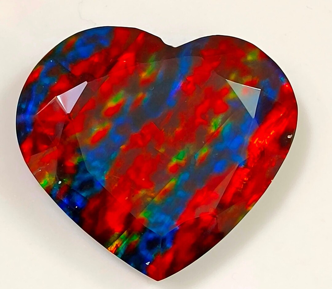 76 Cts Natural Fire Opal Ammolite Like Organic Doublet Loose Gemstone ...