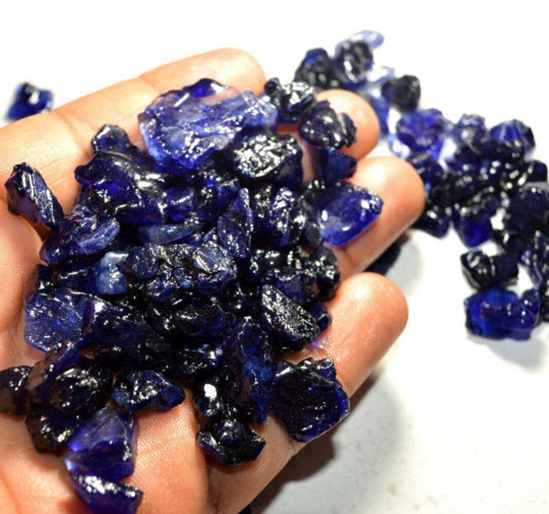 Natural Kashmir Blue Sapphire Rough Loose Gemstone Lot - Etsy