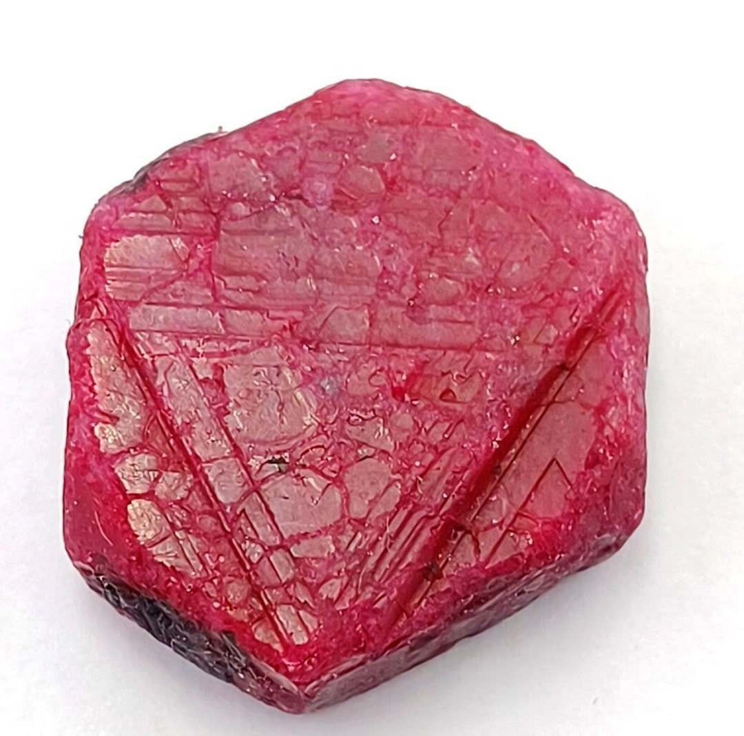 Natural Red Ruby Hexagonal Shape With Triangles Inside African Rough ...