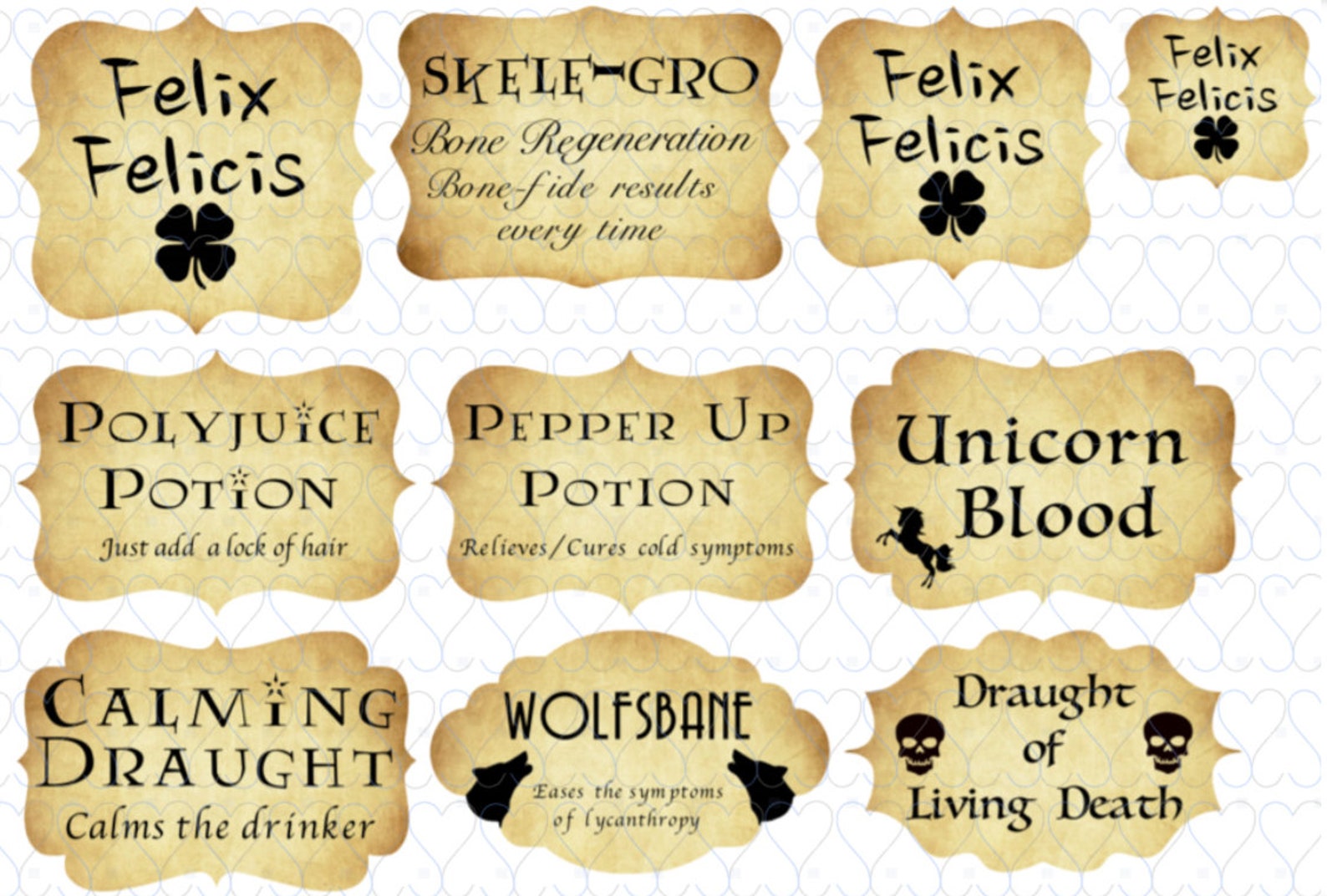 Variety Sized Potion Labels Digital Download Instant - Etsy