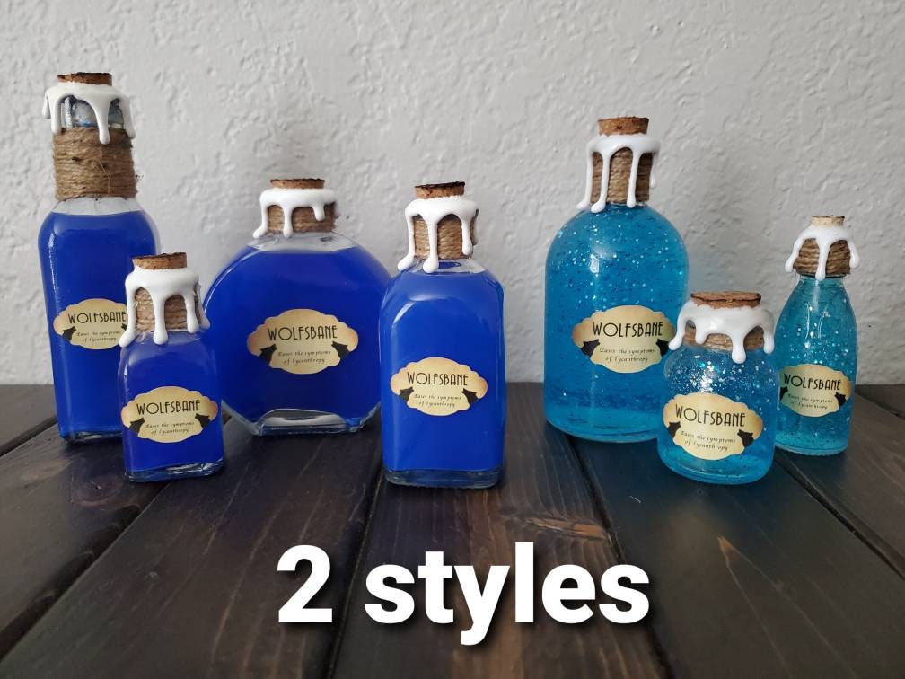 Wolfsbane Potion Bottle, Magic Apothacary Jar, Bookshelf Decoration - Etsy