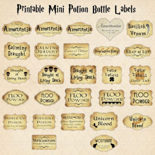 Potion Labels - Etsy