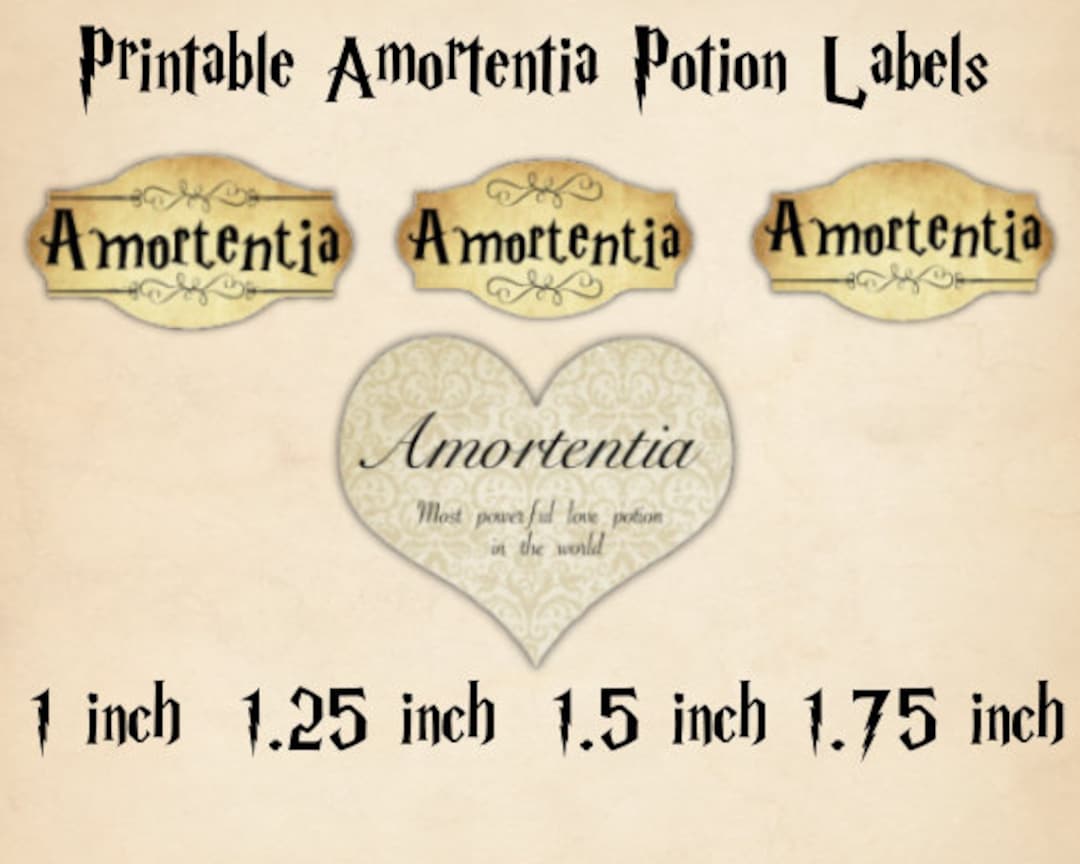Amortentia Potion Labels: Wizard Bottle Stickers (digital Download) - Etsy