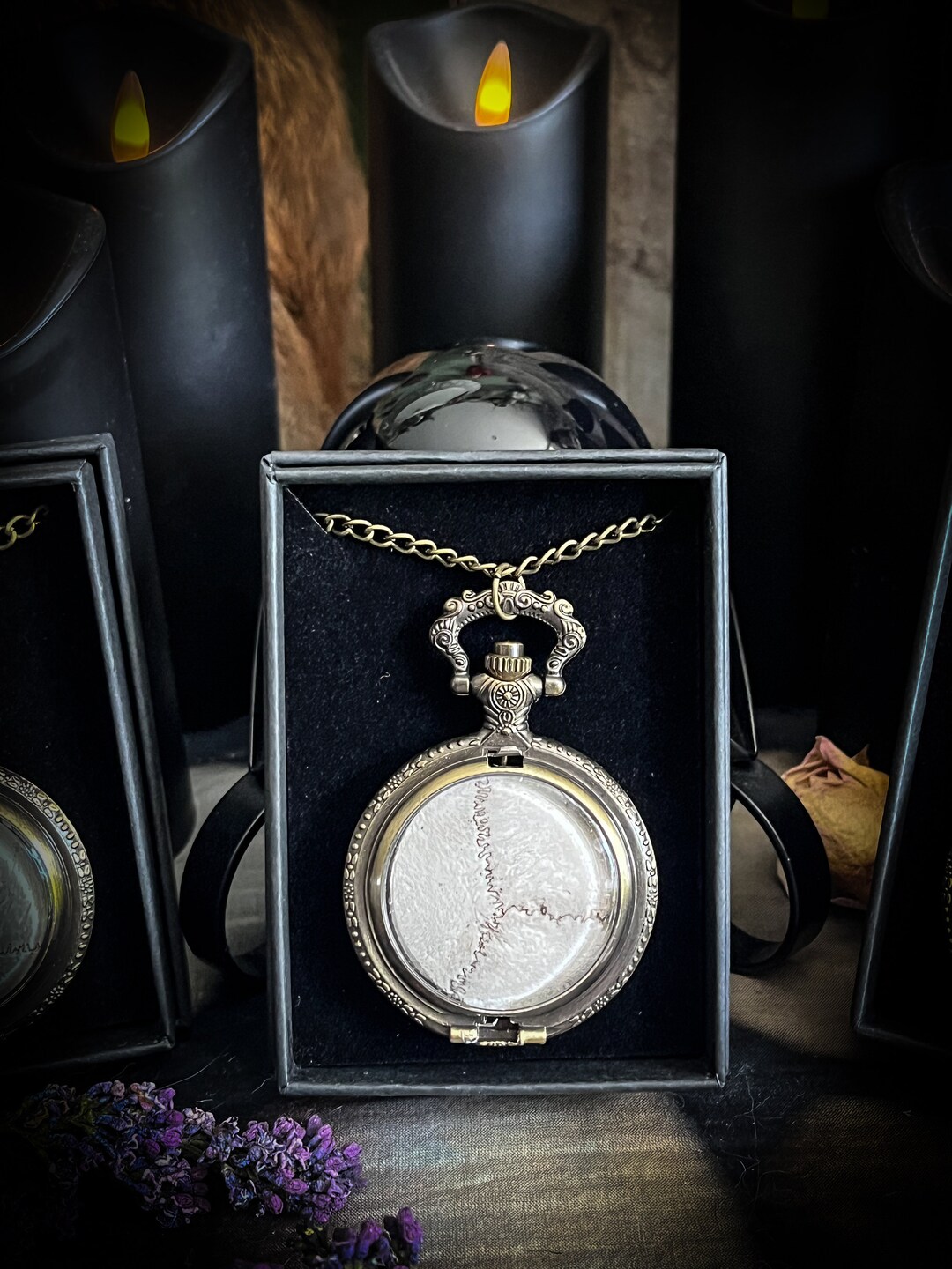 Sheep Skull Sutures Partial Skull Bone Macabre Pocket Watch on Long ...