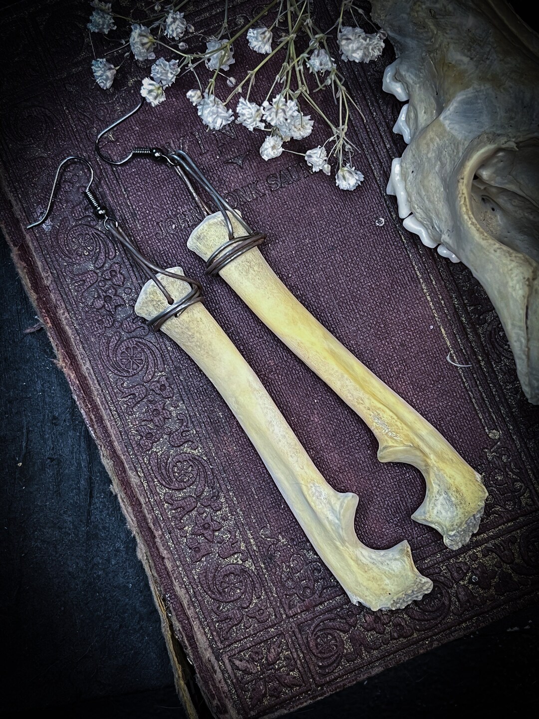Badger Bone Earrings Witch Aesthetic Dystopian - Etsy