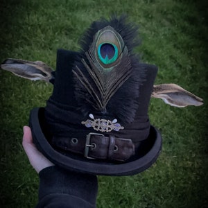 1 Taxidermy Rabbit Ears Black Top Hat Size 59cm - Etsy