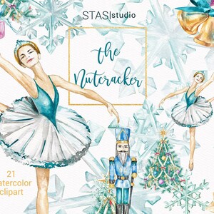 The Nutcracker Watercolor Clipart Christmas Fashion Ballerina Ballet ...