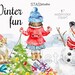 Winter Fun Watercolor Clipart Set, Christmas Clipart, Little Girl ...