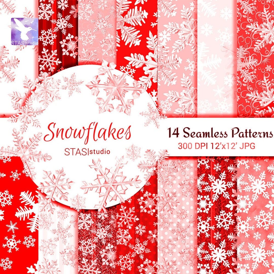 Snowflakes Watercolor Paper Graphics Resources Seamless Patterns ...