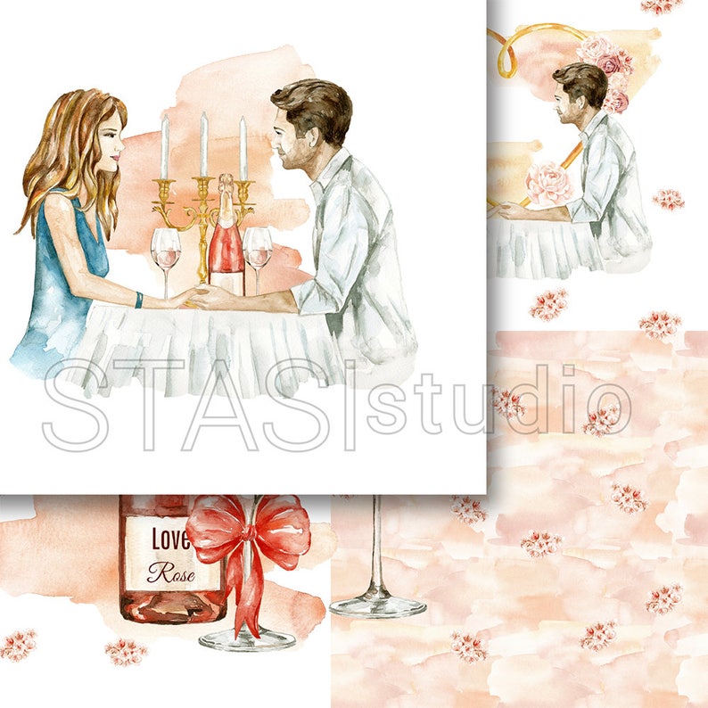 Valentines Digital Paper Love Seamless Pattern Romantic - Etsy