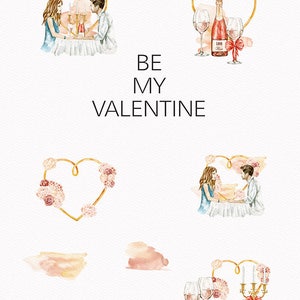 Romantic Valentines Watercolor Clipart Love Background Vine - Etsy