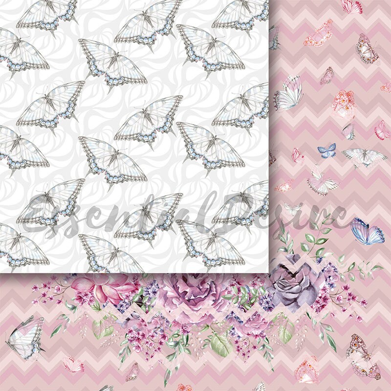 Butterfly Scrapbook Paper Floral Designer Paper Seamless - Etsy