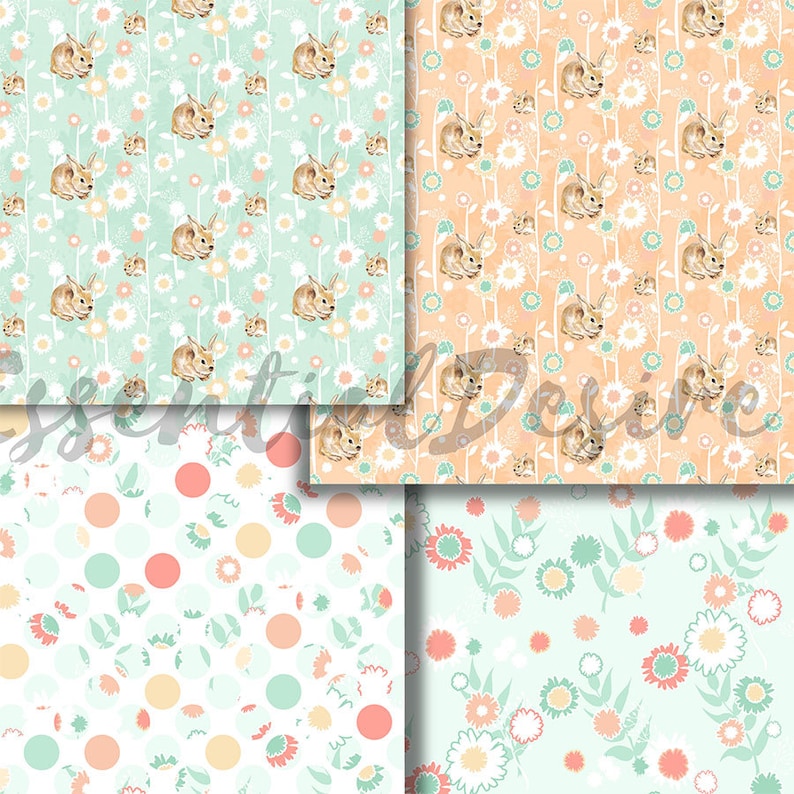 Easter Paper Pack Pastel Easter Paper Peach and Mint Paper | Etsy