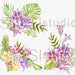 Tropical Bouquets Clipart, Pink Yellow Flowers Watercolor Wreath ...