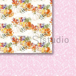 Thanksgiving Digital Paper Seamless Patterns Watercolor Autumn Planner ...