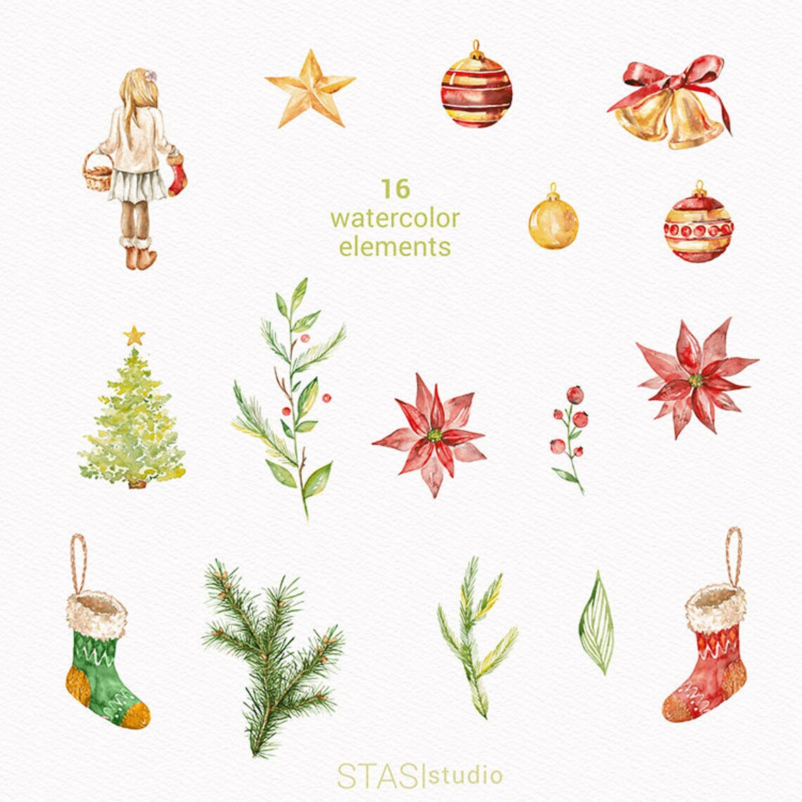 Watercolor Christmas Clipart Cozy Winter Fashion Girl Cute - Etsy