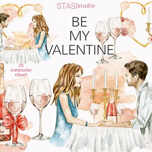 Romantic Valentines Watercolor Clipart Love Background Vine - Etsy