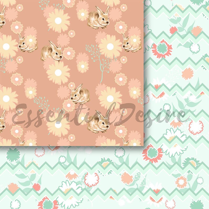 Easter Paper Pack Pastel Easter Paper Peach and Mint Paper | Etsy