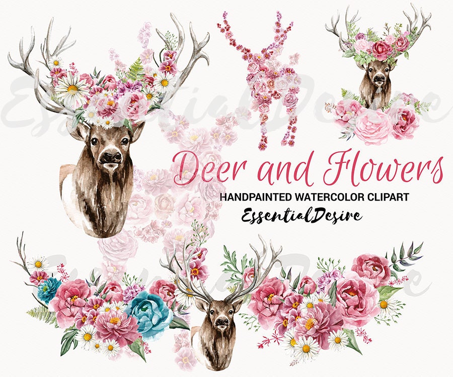 Visual Arts Sunflowers Bouquet Clipart Floral Deer Antlers Clipart ...