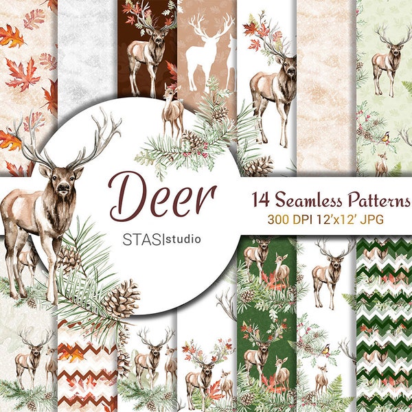 Reindeer Watercolor - Etsy