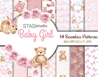 Girl Digital Paper | Etsy