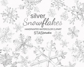 20 Watercolor Winter PNG Snowflakes Christmas Clipart - Etsy