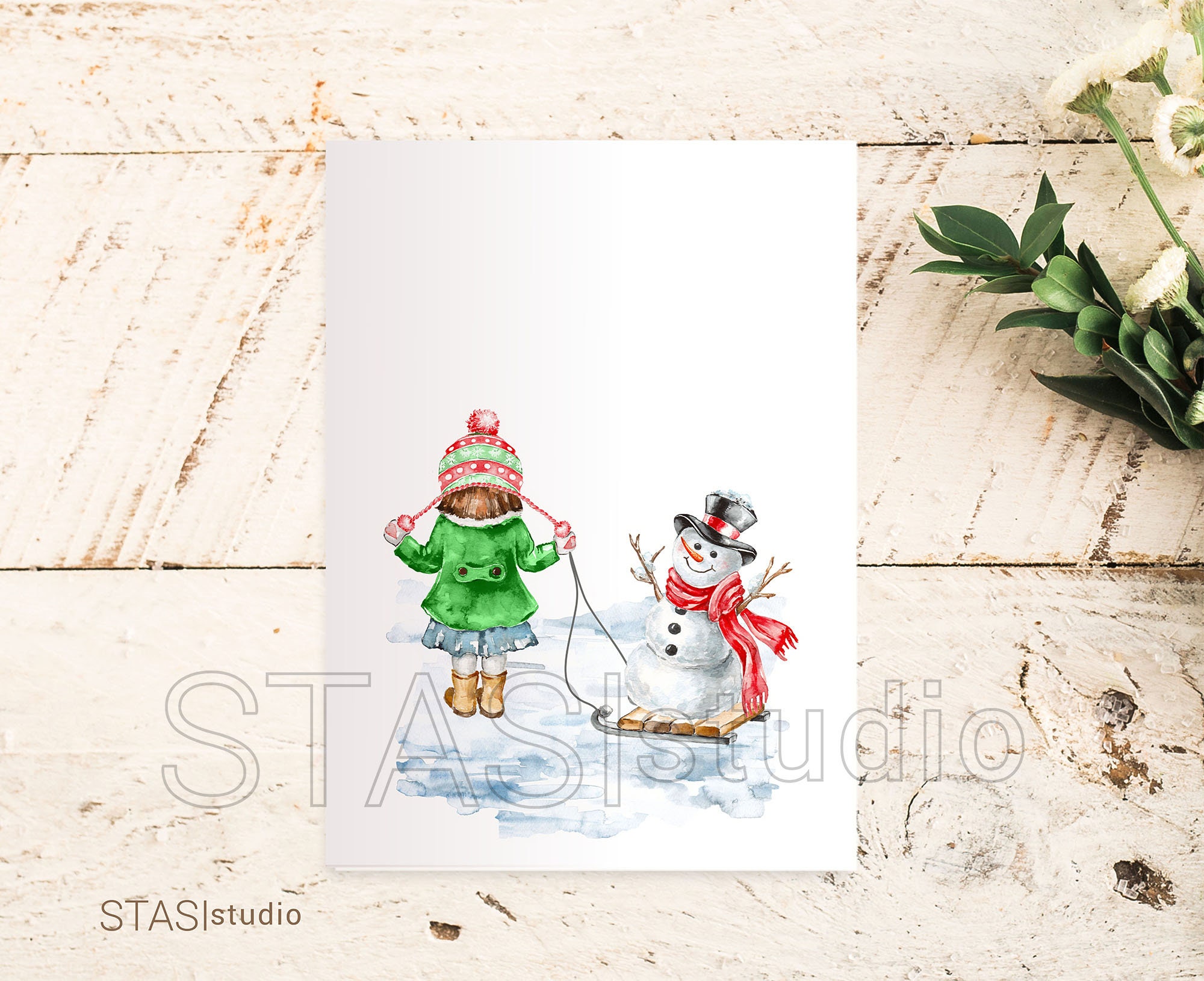 Winter Fun Watercolor Clipart Set Christmas Clipart Little - Etsy