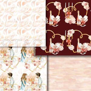 Valentines Digital Paper Love Seamless Pattern Romantic Printable ...