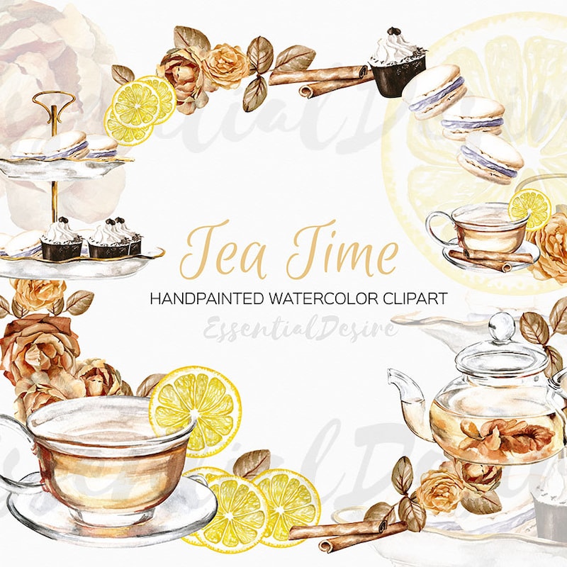 Tea Time Clipart - Etsy