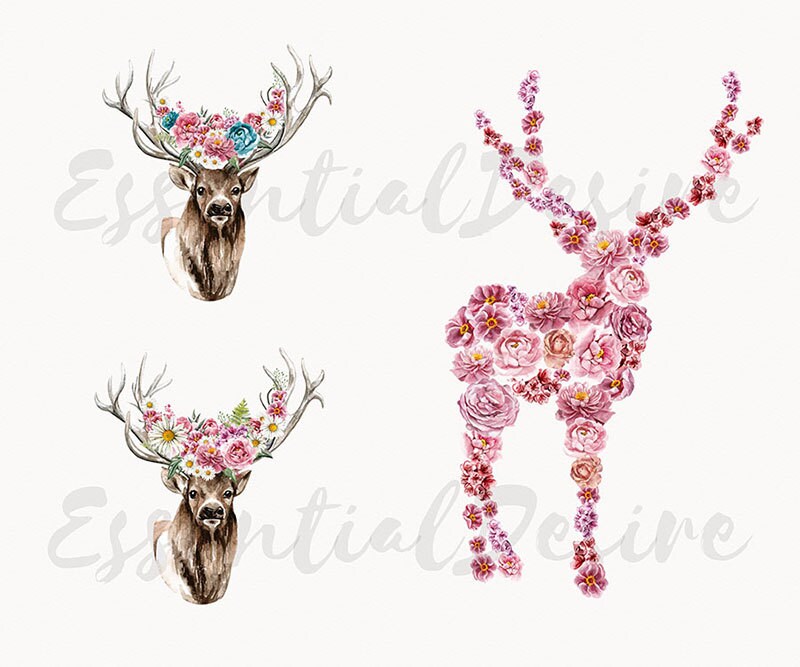 Visual Arts Sunflowers Bouquet Clipart Floral Deer Antlers Clipart ...
