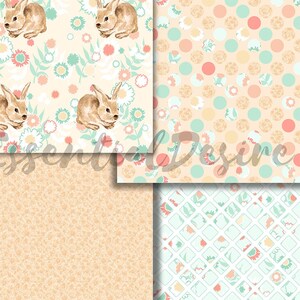 Easter Paper Pack, Pastel Easter Paper, Peach and Mint Paper, Cute ...