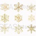 Gold Glitter Snowflakes Clipart Watercolor Winter Illustration - Etsy