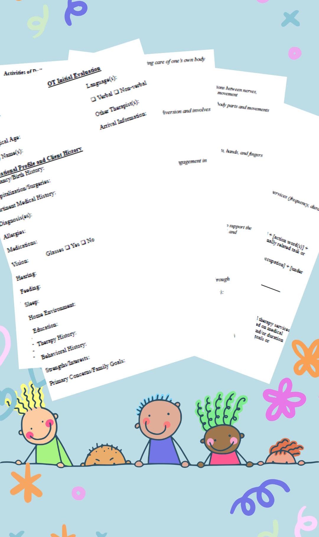 OT Pediatric Evaluation Template - Etsy