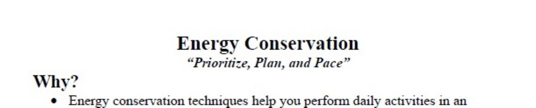 Patient Handout 'energy Conservation' - Etsy